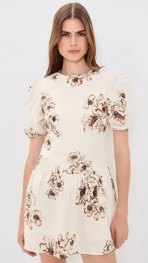 SIR. Freja Puff Sleeve Linen Mini Dress