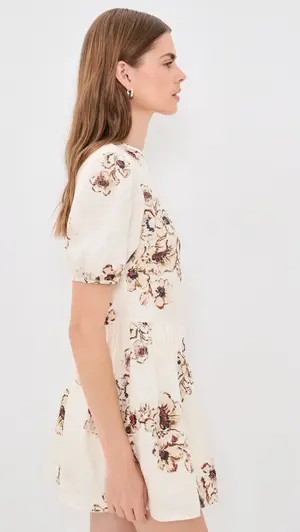 SIR. Freja Puff Sleeve Linen Mini Dress