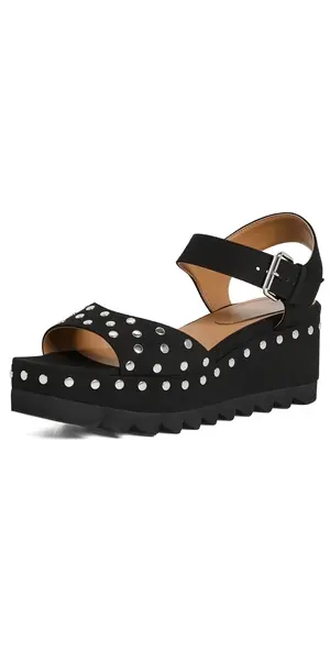 Stella McCartney Elyse Alter Suede Sandals With Studs - Black