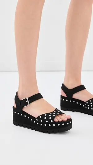 Stella McCartney Elyse Alter Suede Sandals With Studs