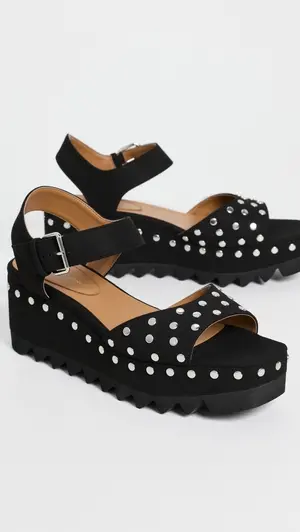 Stella McCartney Elyse Alter Suede Sandals With Studs
