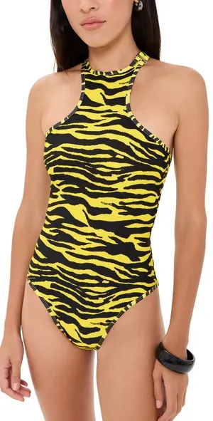 Attico Zebra-piece Swim Suit