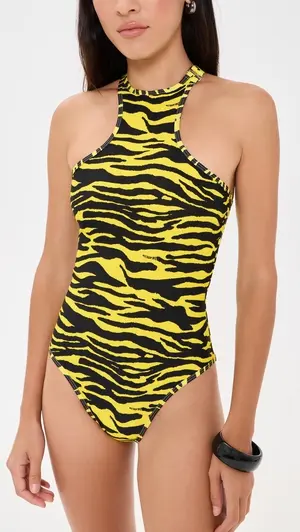 Attico Zebra-piece Swim Suit