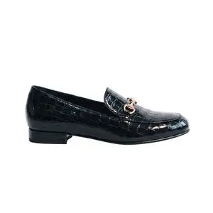 LUNA SELENE Grace Croc Print Patent Leather Loafer
