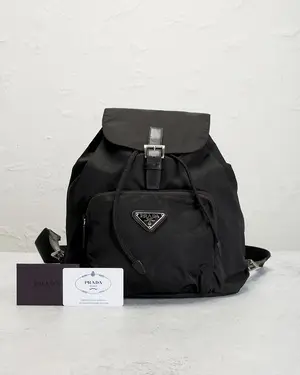FWRD RENEW Prada Tessuto Mini Backpack - Black