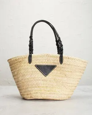 FWRD RENEW Prada Raffia Tote Bag