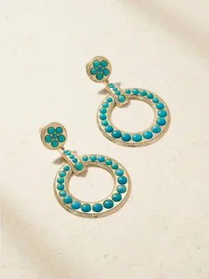 Ileana Makri 18k Gold Diamond And Drop Earrings - Blue