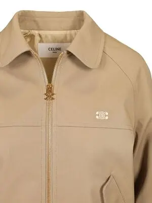 Celine Triomphe Blouson Jacket In Cotton Gabardine