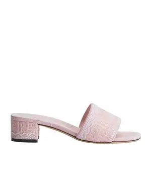 Dior Dioramour Dentelle Heeled Slide - Pink