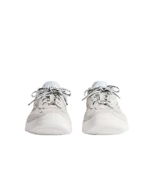 Balenciaga Hamptons Suede Sneaker In Off White/black