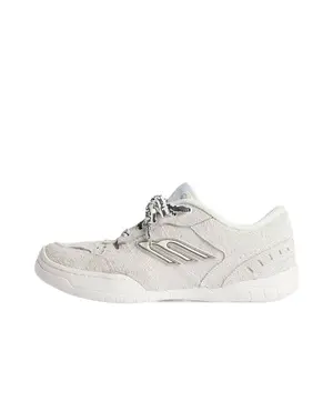 Balenciaga Hamptons Suede Sneaker In Off White/black