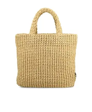 Prada Crochet Logo Handbag - Neutral