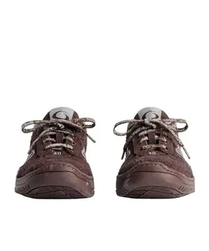 Balenciaga Hamptons Suede Sneakers - Dark Brown/gray