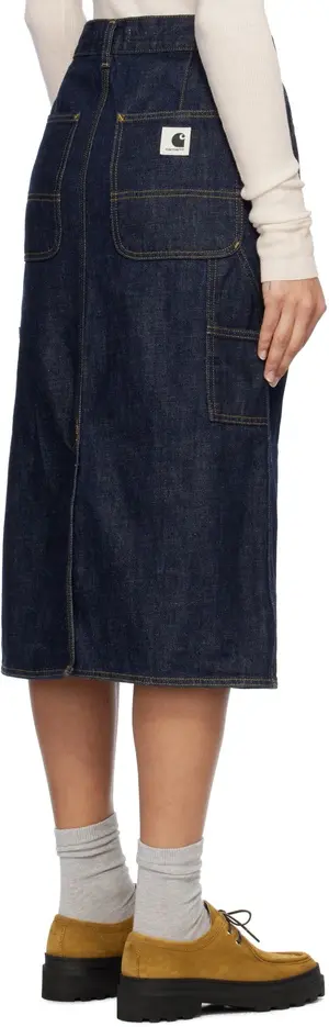 Carhartt Work In Progress Single Knee Denim Skirt - Blue