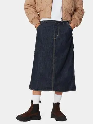 Carhartt Work In Progress Single Knee Denim Skirt - Blue