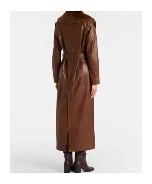Nour Hammour Dakota Shearling-trimmed Leather Coat