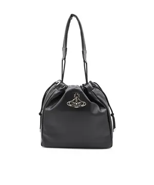 VIVIENNE WESTWOOD Logo Plaque Shoulder Bag - Black