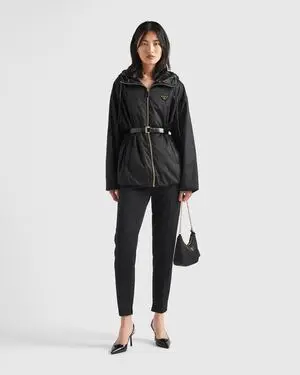 Prada Re-nylon Belted Hooded Jacket