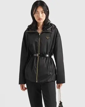 Prada Re-nylon Belted Hooded Jacket