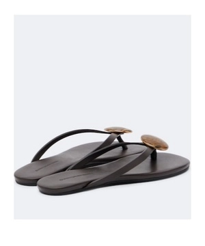 Christopher Esber Aura Quartz Embellished Leather Thong Sandals