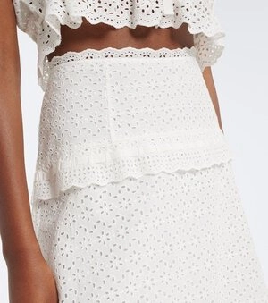 Ulla Johnson Violetta Broderie Anglaise Midi Skirt - White
