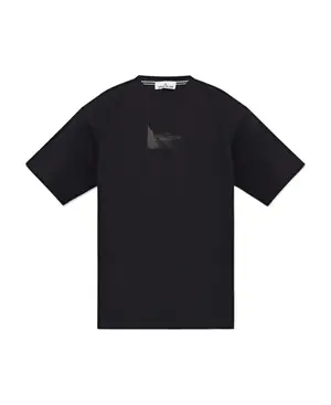 Stone Island Logo Printed Crewneck T-shirt - Black