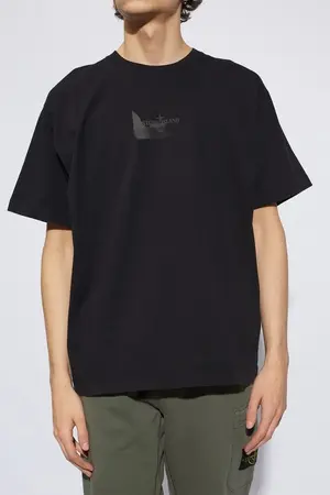 Stone Island Logo Printed Crewneck T-shirt