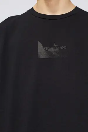 Stone Island Logo Printed Crewneck T-shirt