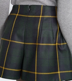 PATOU Checked Virgin Wool Shorts