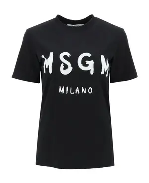 MSGM Graffiti Logo-print T-shirt - Black