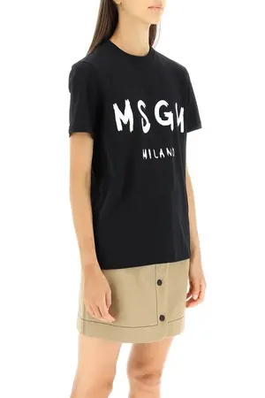 MSGM Graffiti Logo-print T-shirt