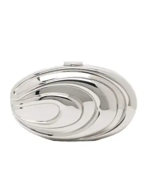 Simkhai Inez Metallic Clutch - Silver