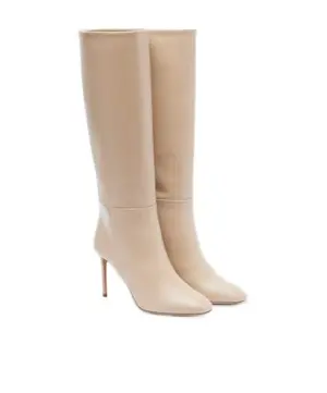 AQUAZZURA Leather Knee-high Boots - Nude