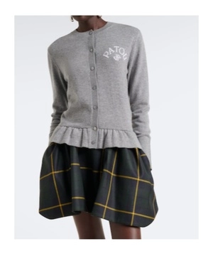 PATOU Jacquard Logo Wool And Cashmere Cardigan