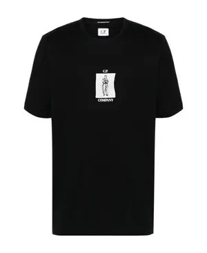 C.P. COMPANY British Sailor-print Cotton T-shirt - Black