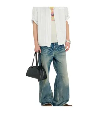 DIESEL® 1dr Embossed Logo Leather Dome Boston Bag