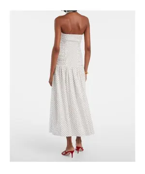 Posse Edie Polka-dot Halterneck Midi Dress - White