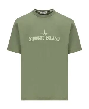 Stone Island Logo-embroidered Cotton T-shirt