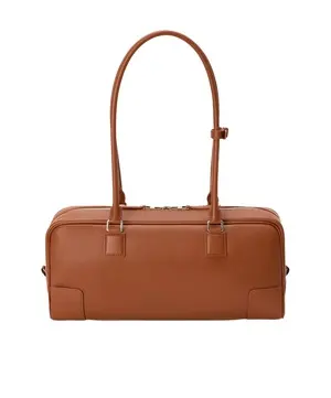 Loewe Amazona 23 Cropped Bag In Shiny Calfskin - Brown