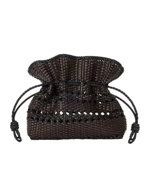 Loewe Medium Flamenco Woven Nappa Leather Clutch - Black