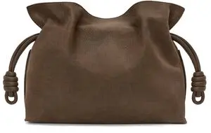 Loewe Medium Flamenco Clutch In Grained Nubuck