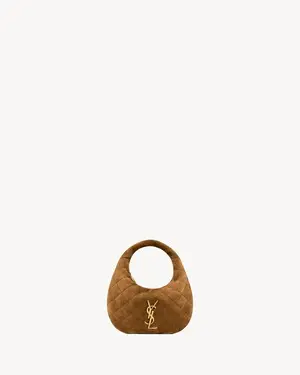 Saint Laurent Borsa Mini Icarino In Suede Trapuntato