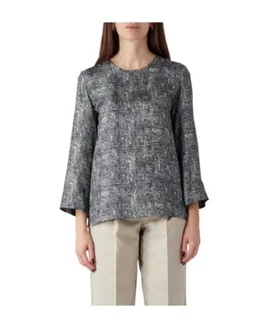 Max Mara Speckled-print Silk Blouse