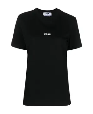 MSGM Logo-print Cotton T-shirt - Black