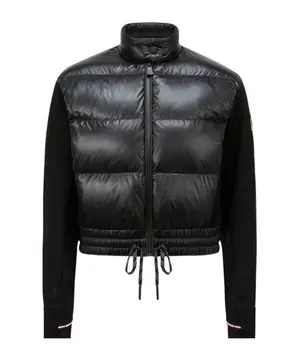 Moncler Padded Zip-up Jersey Cardigan - Black