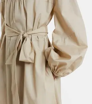 Vince Belted Cotton Poplin Midi Dress