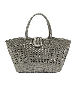Rixo X Dragon Diffusion Lucine Leather Tote Bag - Silver