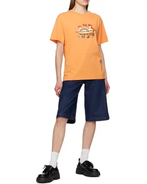 Maison Kitsuné Crewneck T-shirt With Fox Print