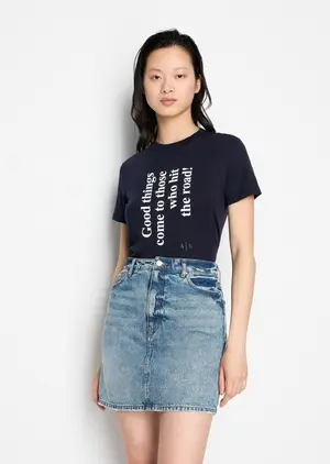 Armani Exchange High-waisted Denim Skirt