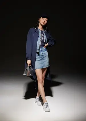 Armani Exchange High-waisted Denim Skirt